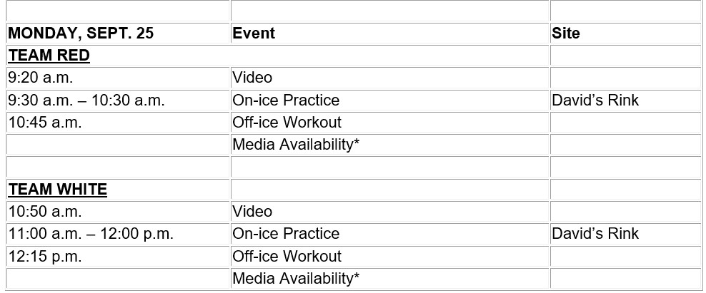 Press release: Red Wings release training camp roster and schedule ...